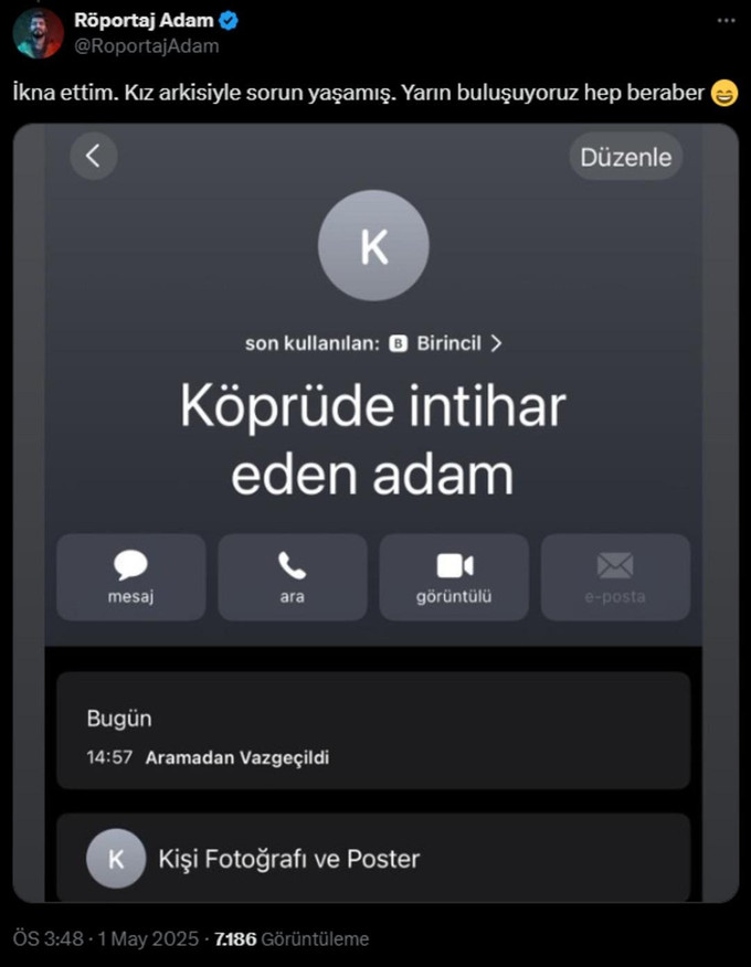 Köprüde intihara kalkışan genci Röportaj Adam ikna etti